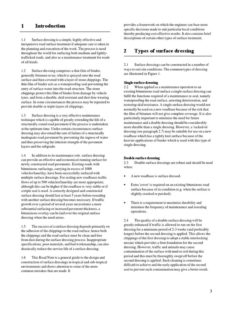 Types of Surface Dressing Note03 PDF | PDF