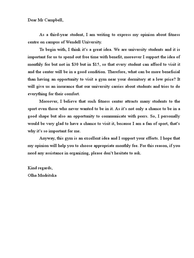 Semi-Formal Letter | PDF