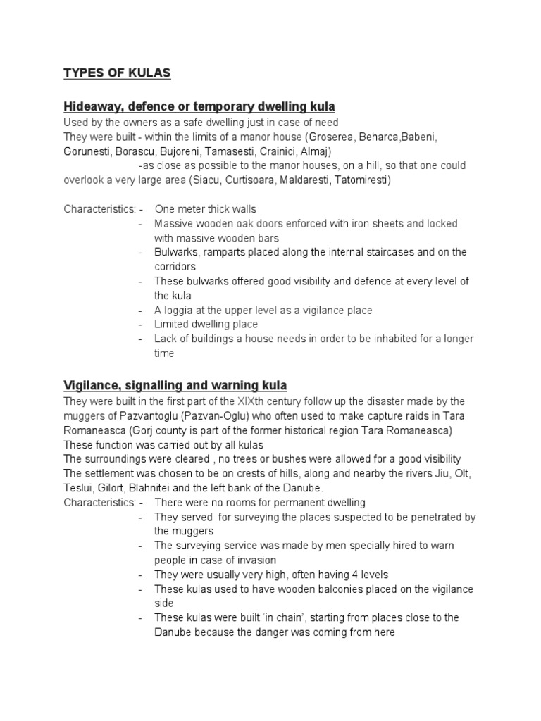 Types of Kulas | PDF | Economic Sectors | Buildings And Structures