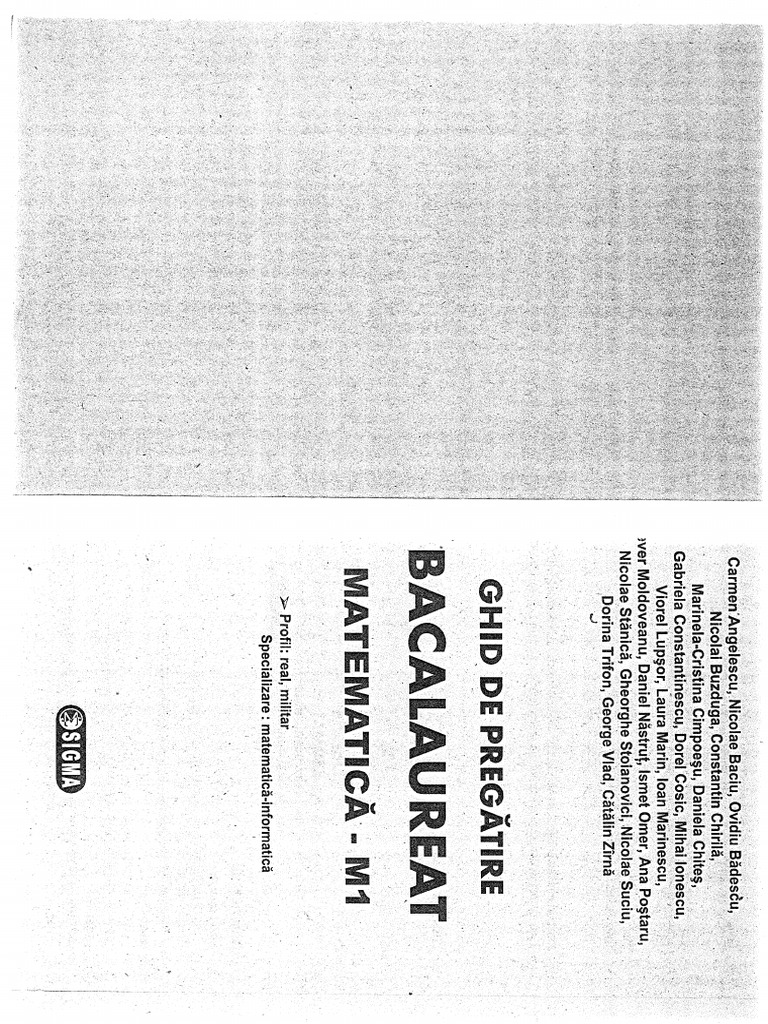 Ghid de Pregatire Bacalaureat Matematica PDF | PDF