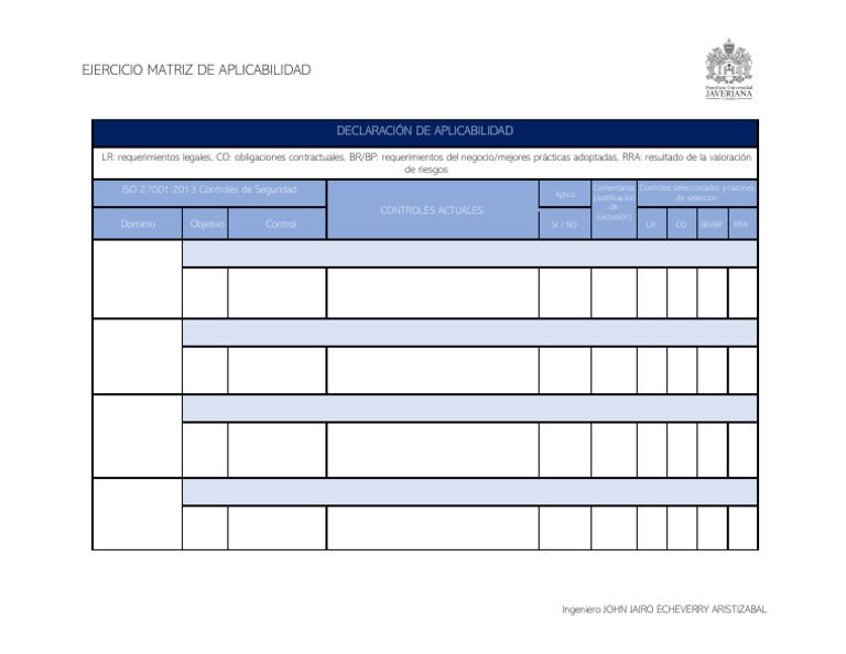Matriz Aplicabilidad | PDF Matriz Aplicabilidad | PDF