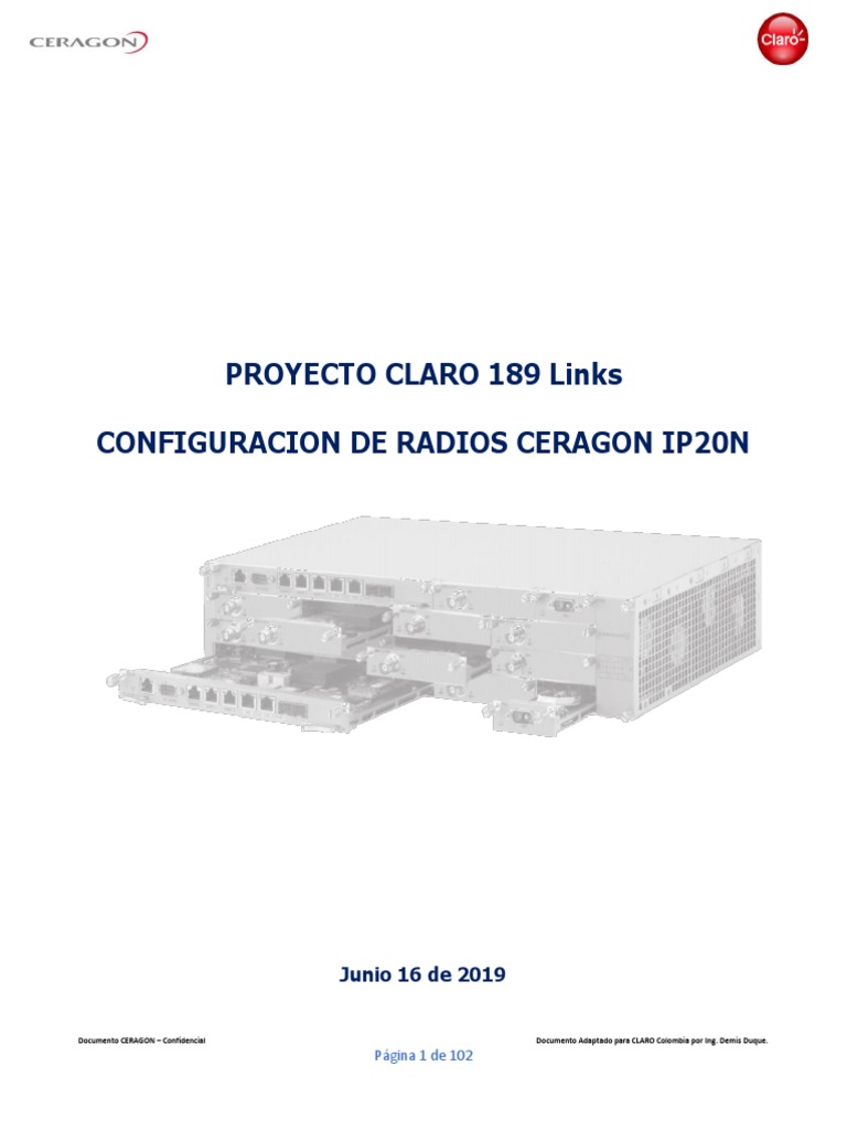 Configuración Radios Ceragon IP20N | PDF | Tecnología