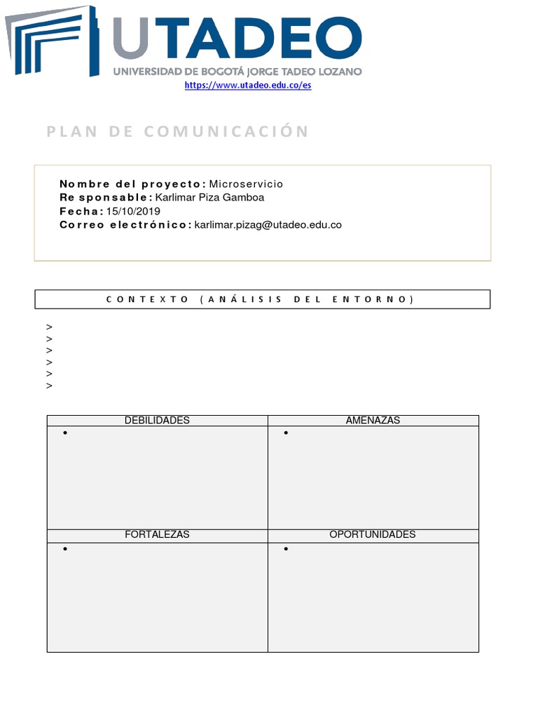 Plan de Comunicaciones | PDF