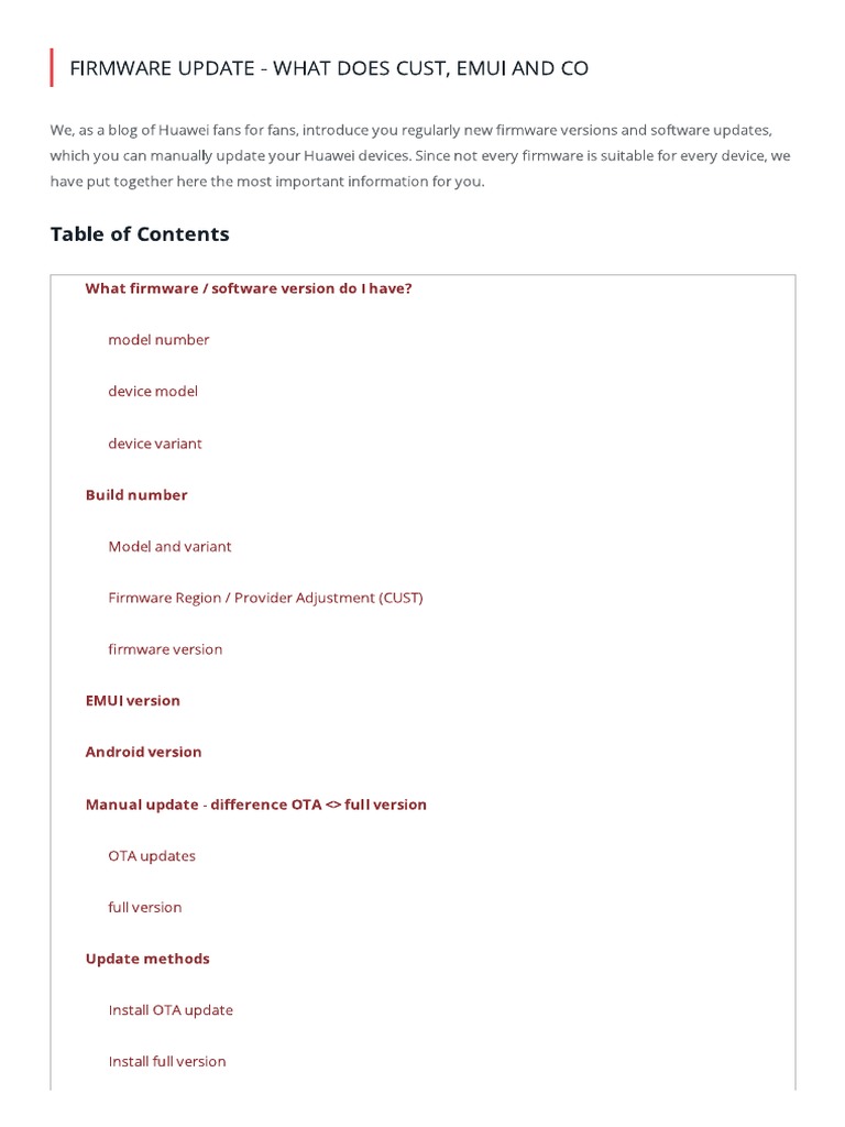 Firmware Update - What Does CUST, EMUI and Co | PDF