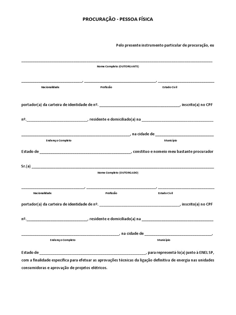 Procuracao - PF Enel SP | PDF