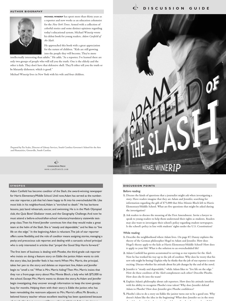 Adam Canfield of The Slash - Discussion Guide | PDF | Freedom Of The ...