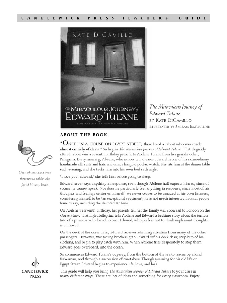 The Miraculous Journey of Edward Tulane - Teachers' Guide | PDF ...