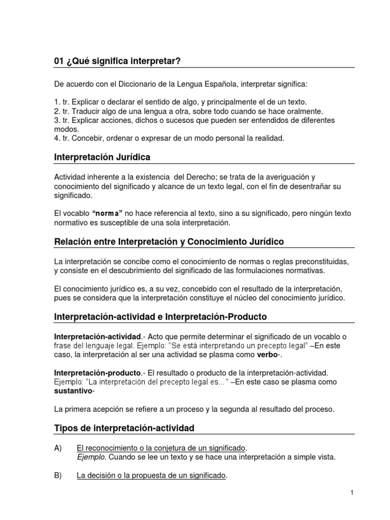 01 - Qué Significa Interpretar | PDF