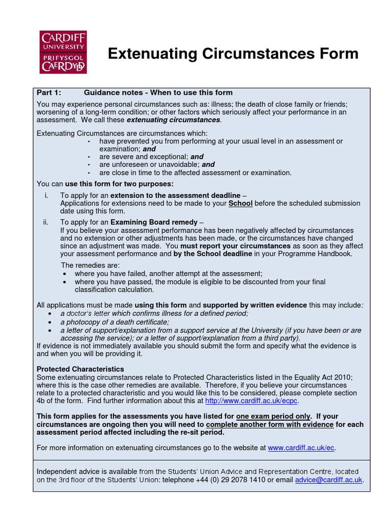 Extenuating Circumstances Guide | PDF