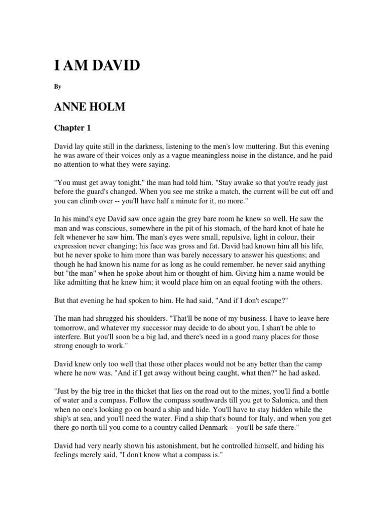 Anne Holm I Am David Chapter 1 | PDF
