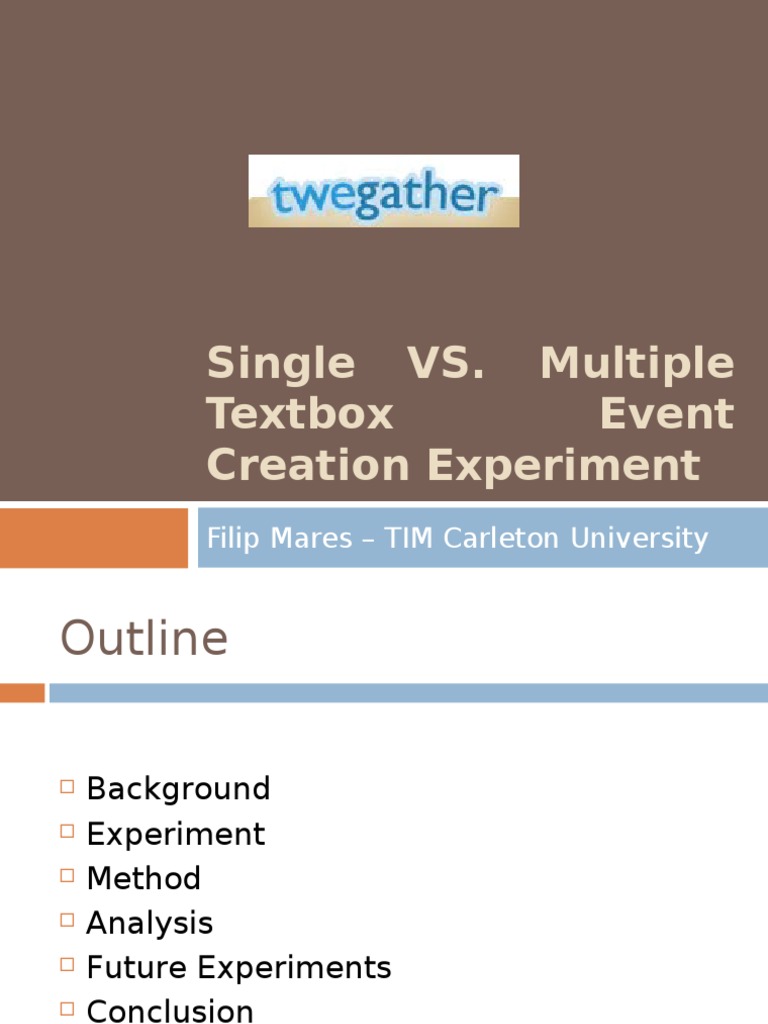 Single VS. Multiple Textbox Event Creation Experiment | PDF | P Value | Experiment