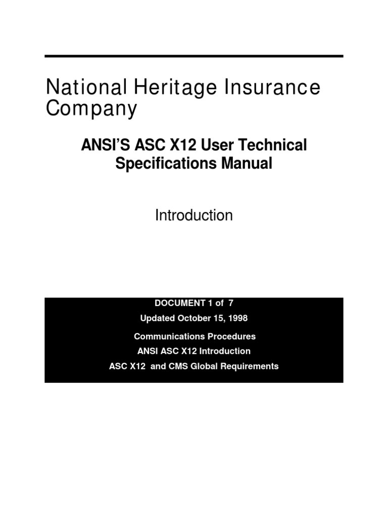 Intro ANSI X12 Technical Specifications Manual PDF | PDF