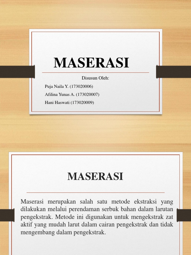 Ekstraksi Metode Maserasi | PDF