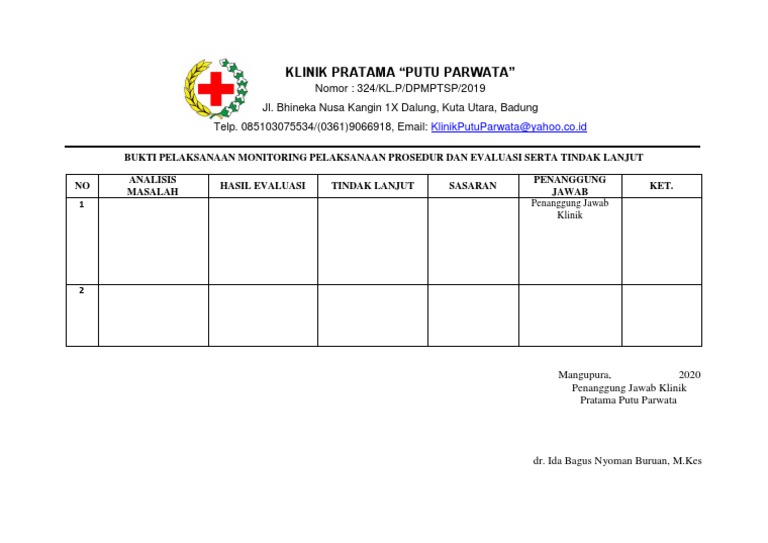 Bukti Pelaksanaan Monitoring Pelaksanaan Prosedur Dan Evaluasi Serta Tindak Lanjut | PDF