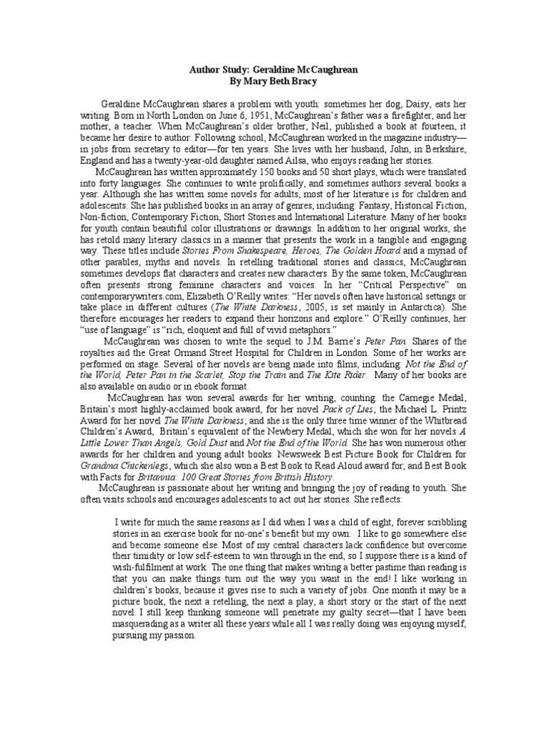 Geraldine Mccaughrean | PDF | Children's Literature | Novels