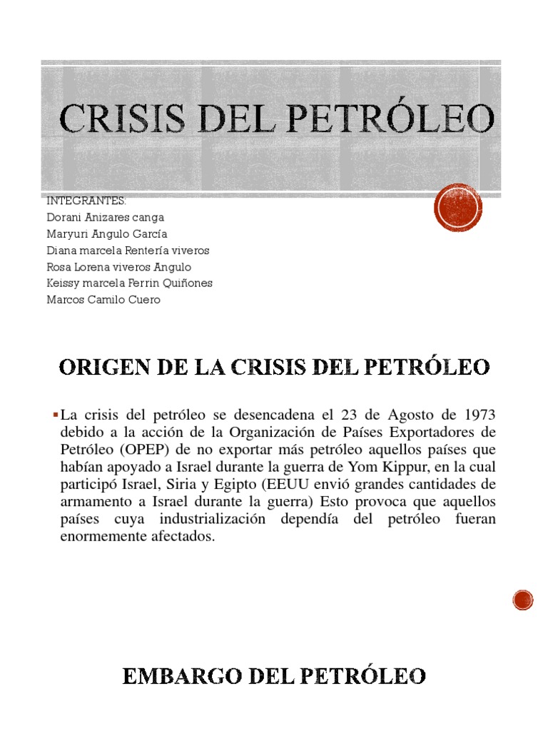 Crisis del Petróleo 1973: Impacto Global | PDF
