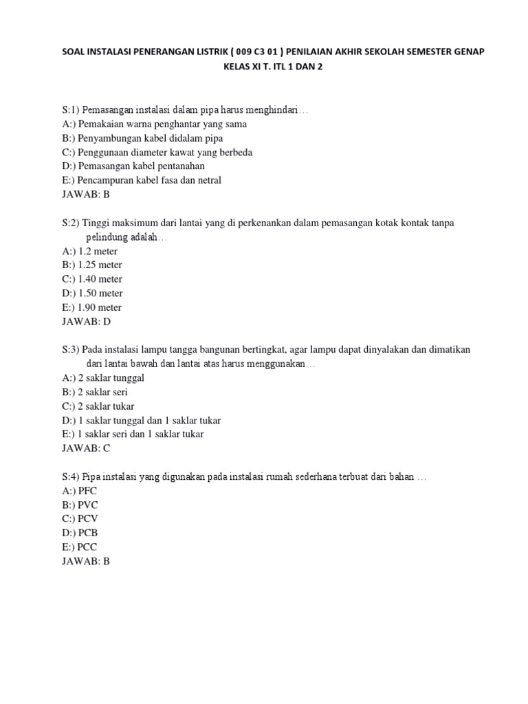 Soal Hots Ipl Xi Itl 1 Dan 2 Genap | PDF