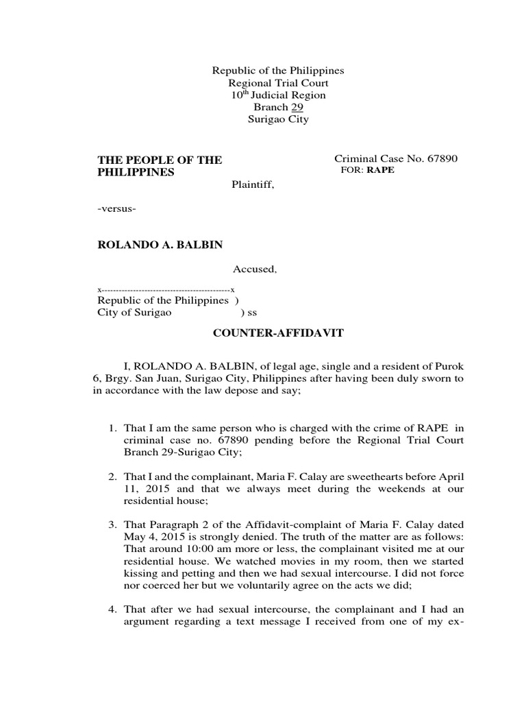 Counter Affidavit Law School | PDF