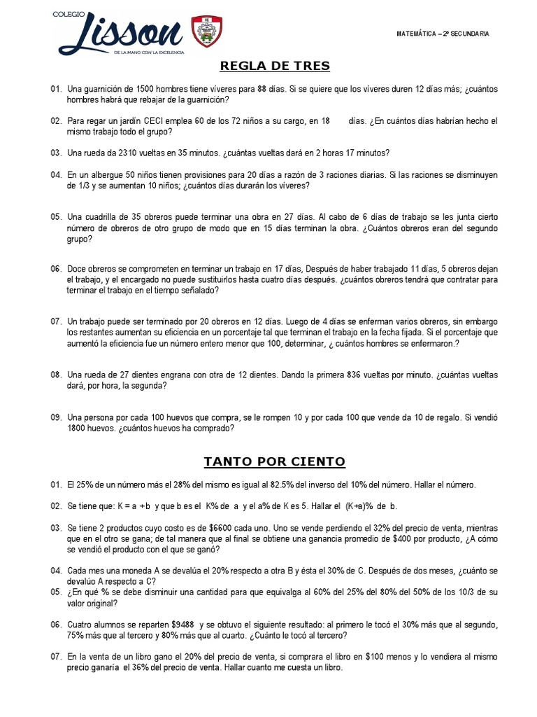 Ficha1 2sec Mat | PDF