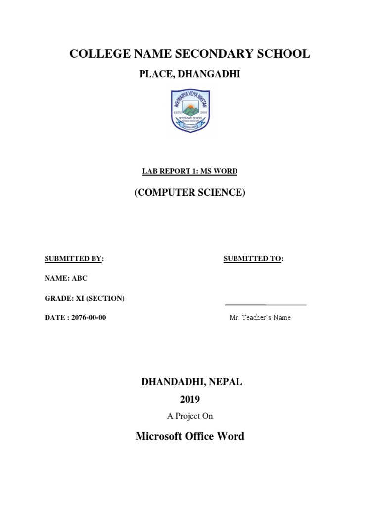 Class 11 Project Format Ms Word | PDF | Career & Growth | Art