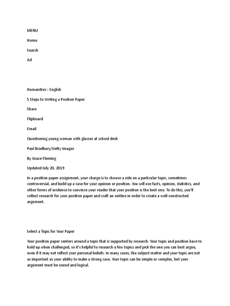 How To Write A Position paper-WPS Office | PDF | Career & Growth | Self ...