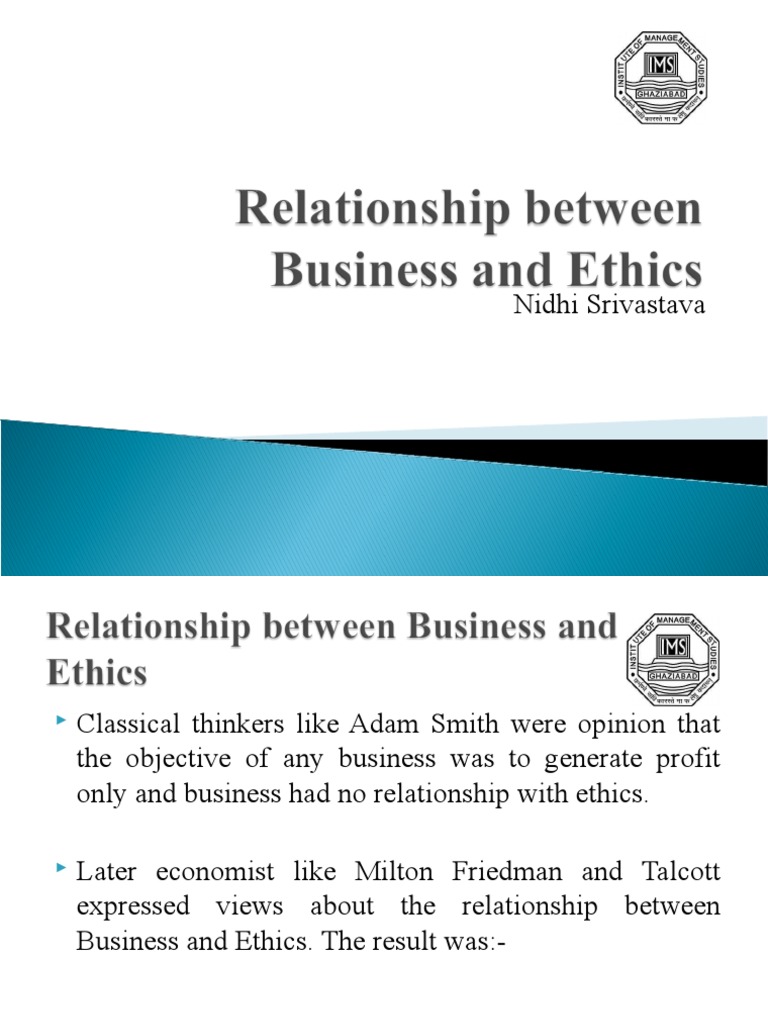Relationship Between Business and Ethics | PDF | Business | Finance & Money Management
