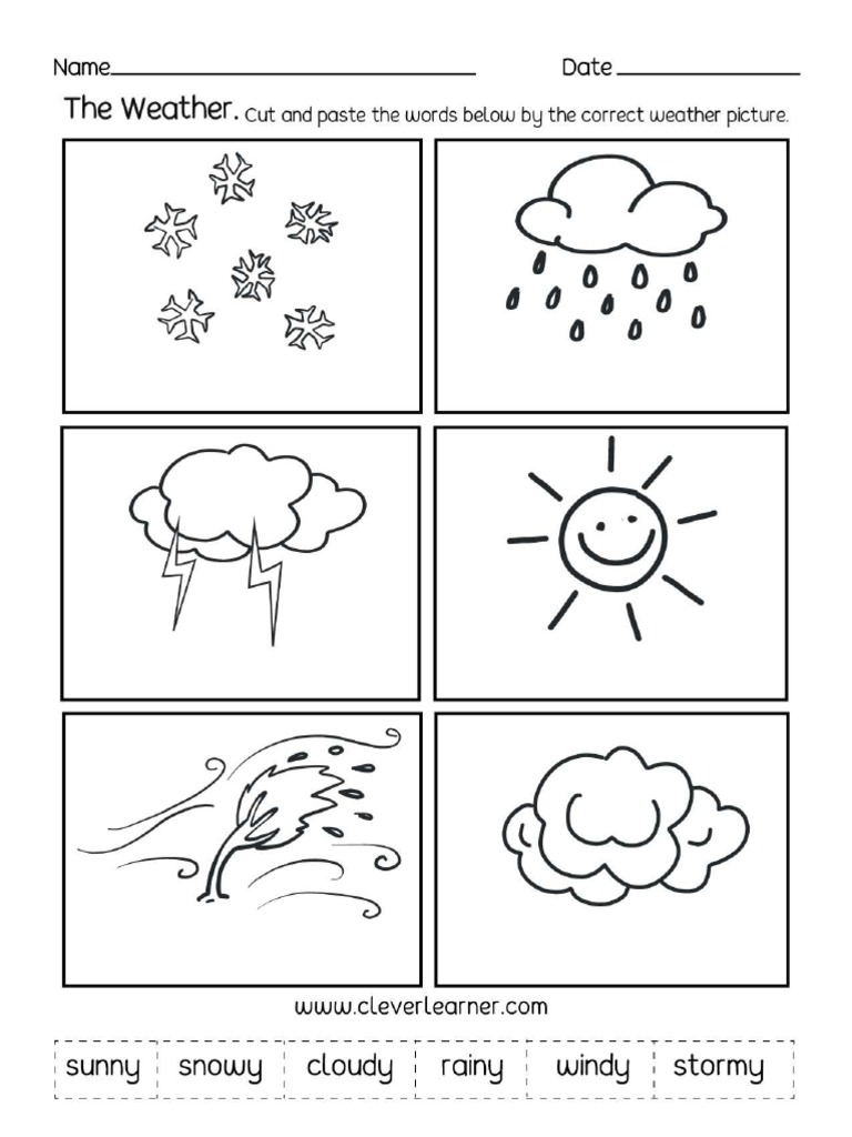 Weather Worksheets For Preschool Weather Worksheets For Kids,