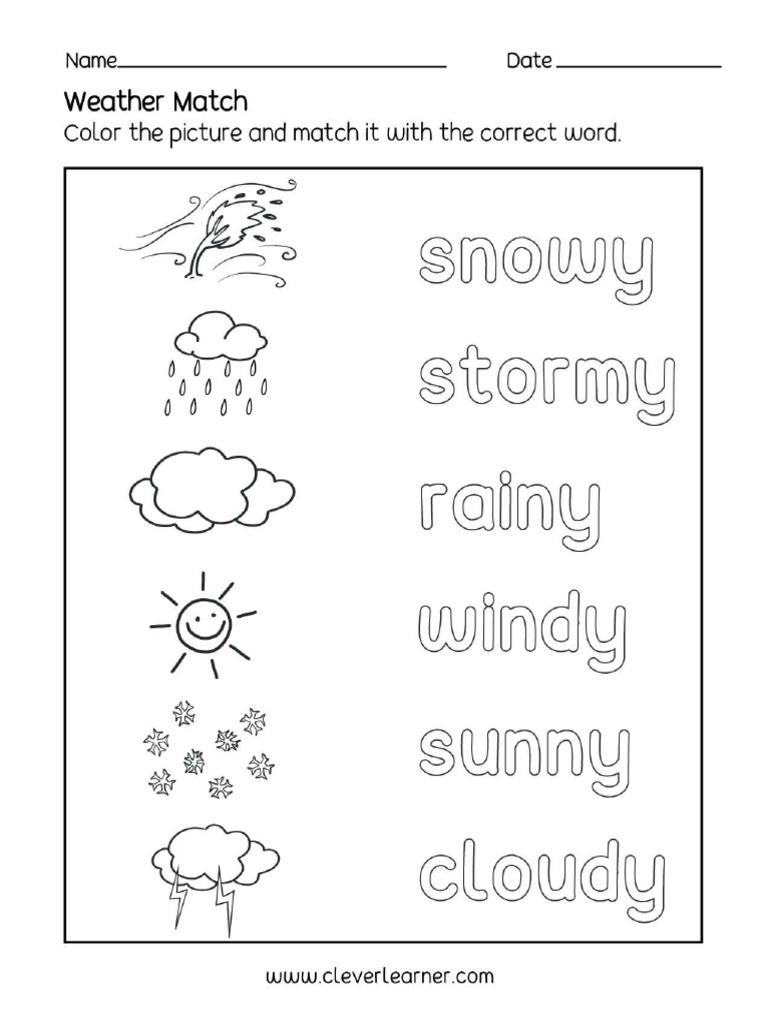The Weather Preschool Worksheet | PDF