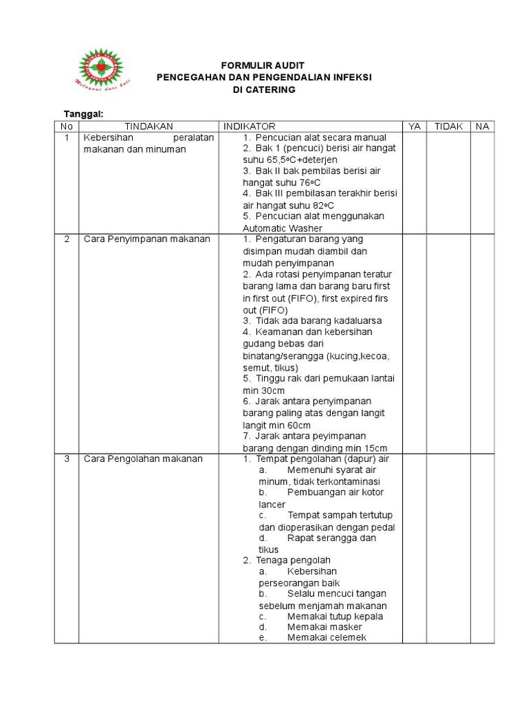 Formulir Audit Catering | PDF