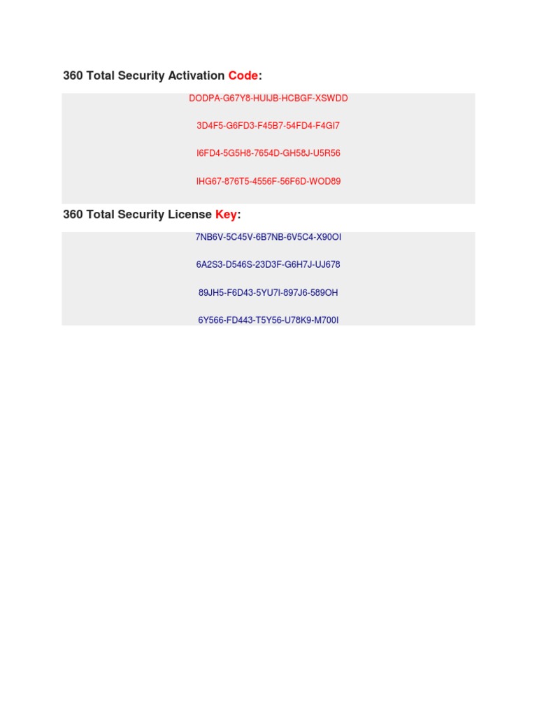 360 Total Security Activation | PDF