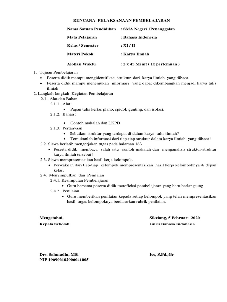 RPP Kelas XI Semester Genap | PDF | Karier & Perkembangan | Seni