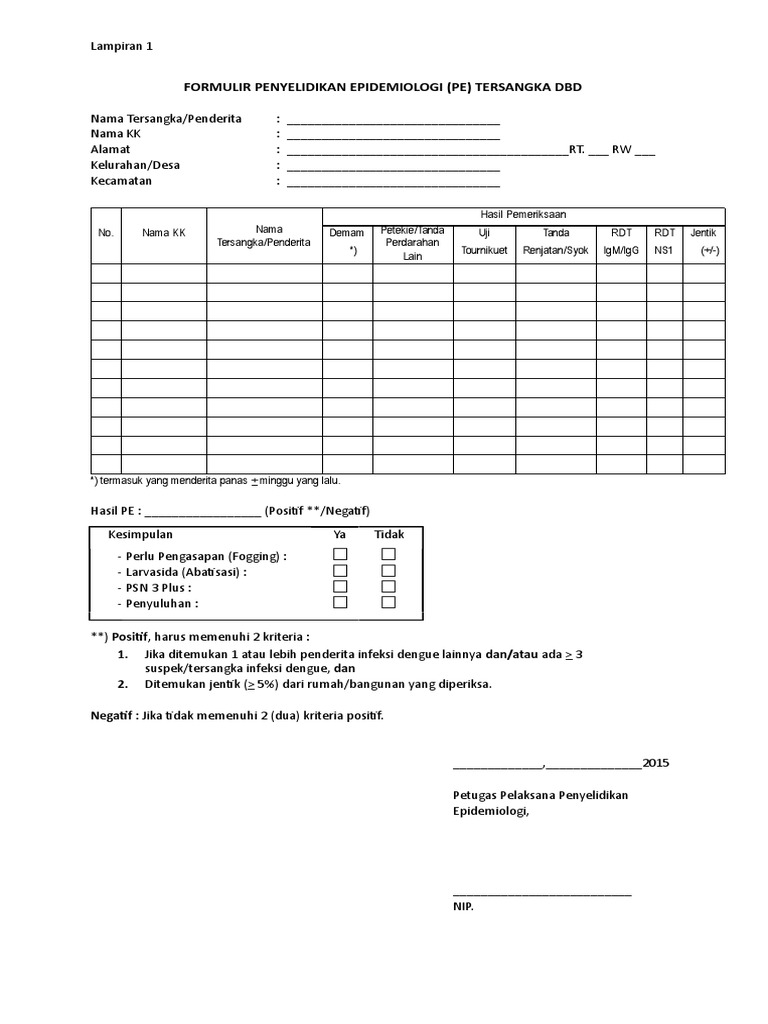 Formulir Pe DBD | PDF