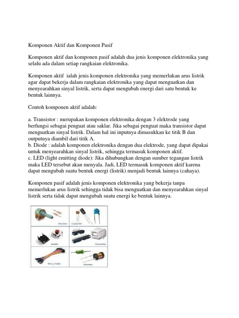 Komponen Aktif Dan Komponen Pasif | PDF