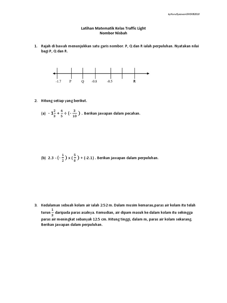 Latihan Matematik - Nombor Nisbah N Faktor Dan Gandaan | PDF