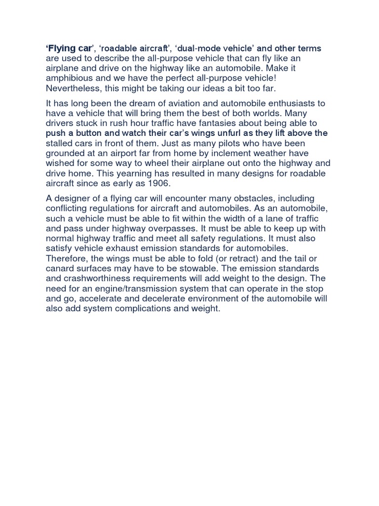 Flying Car | PDF