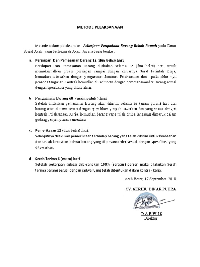 Metode Pelaksanaan Pengadaan | PDF