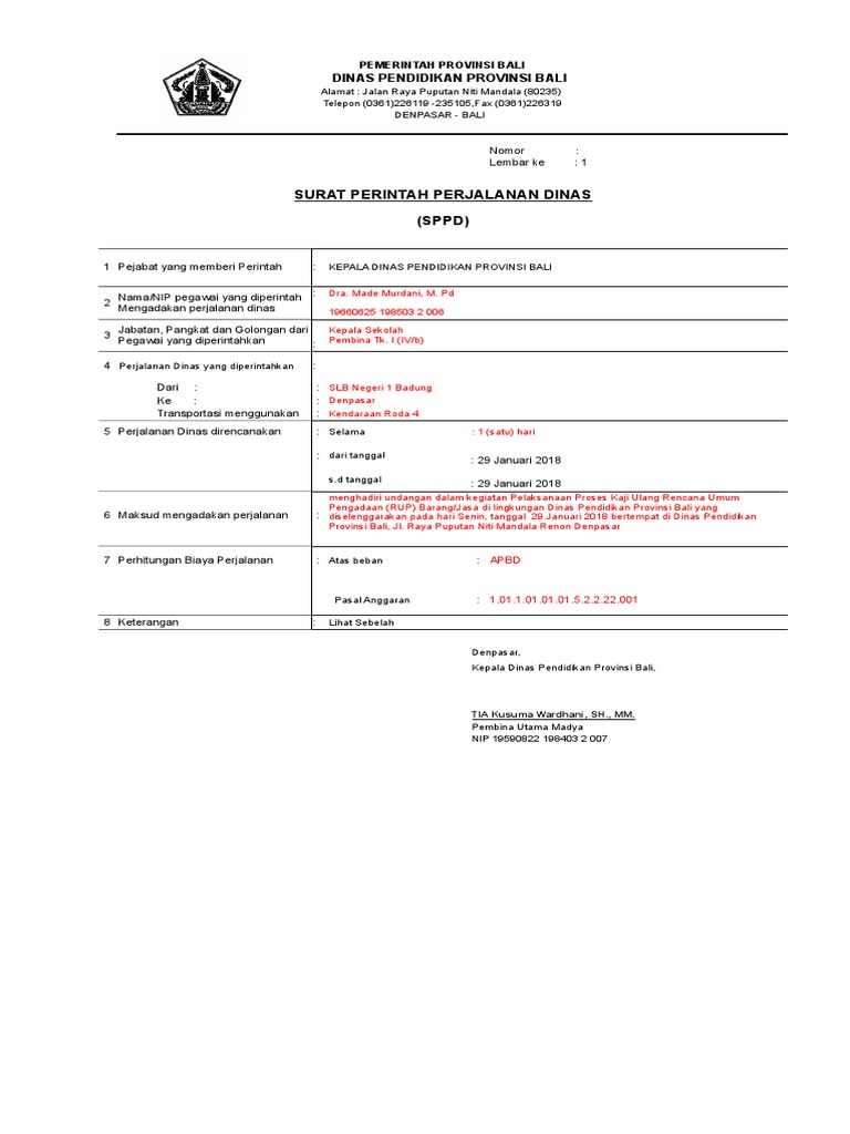 Format SPPD 1 Fungsional Dan Pejabat | PDF