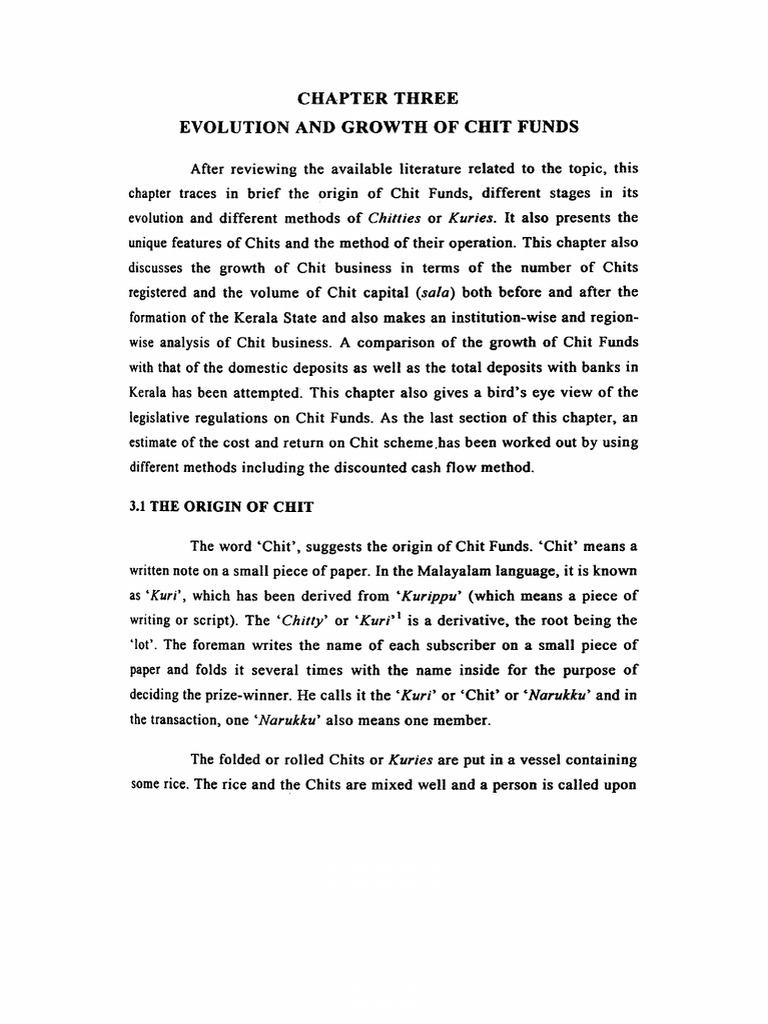 Chit Funds Report | PDF