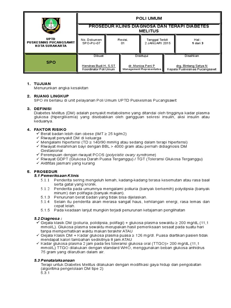 Prosedur Diagnosa dan Terapi Diabetes | PDF | Kesehatan Holistik