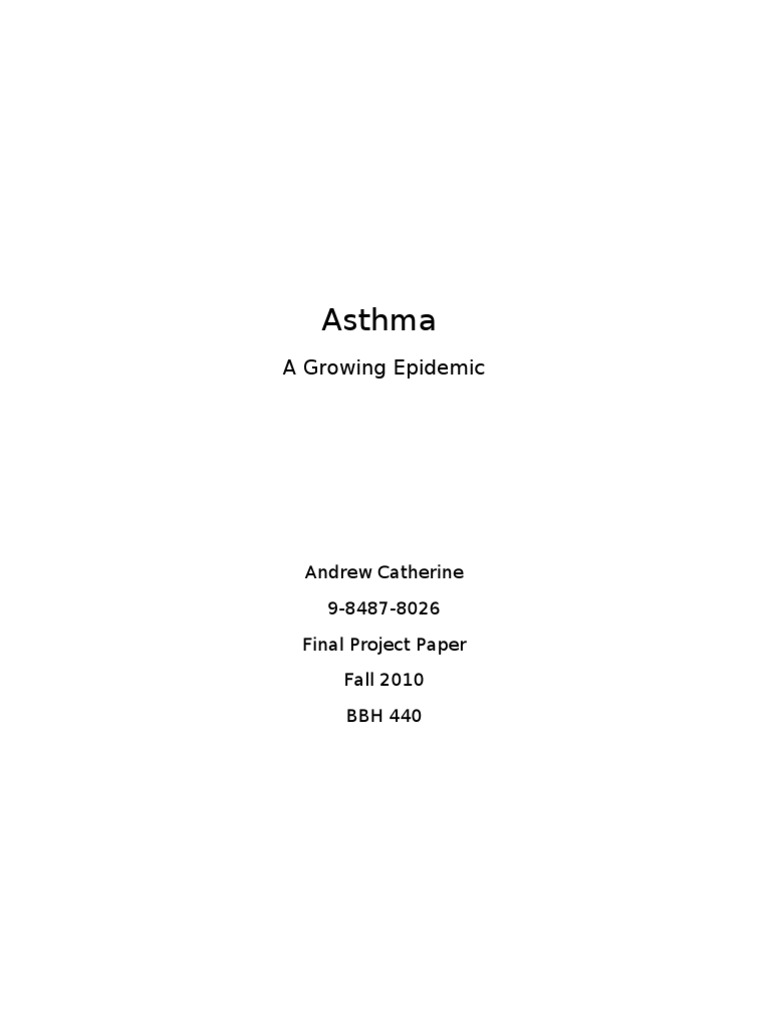 Asthma: A Growing Epidemic | PDF | Asthma | Air Pollution