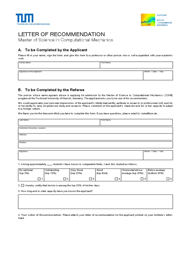 Recommendation - Letter - Computation Mechanics TUM | PDF