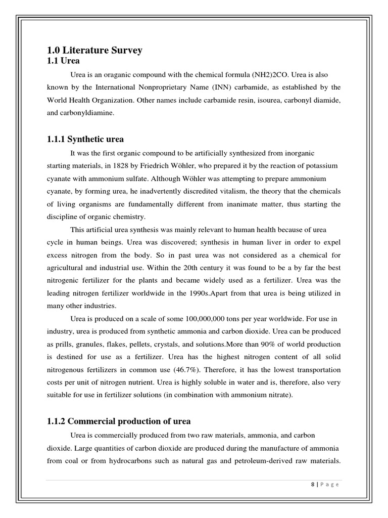 Urea Project Report 1 PDF | PDF