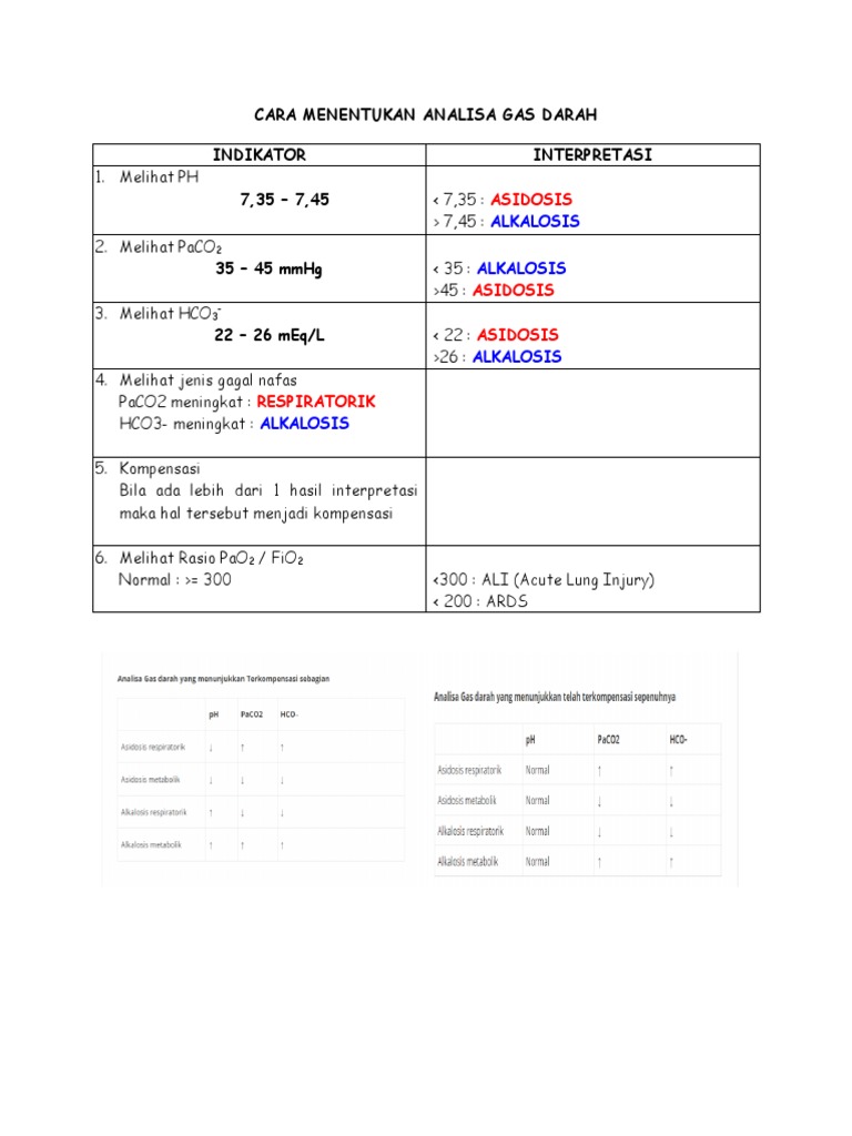 Cara Menentukan Analisa Gas Darah | PDF