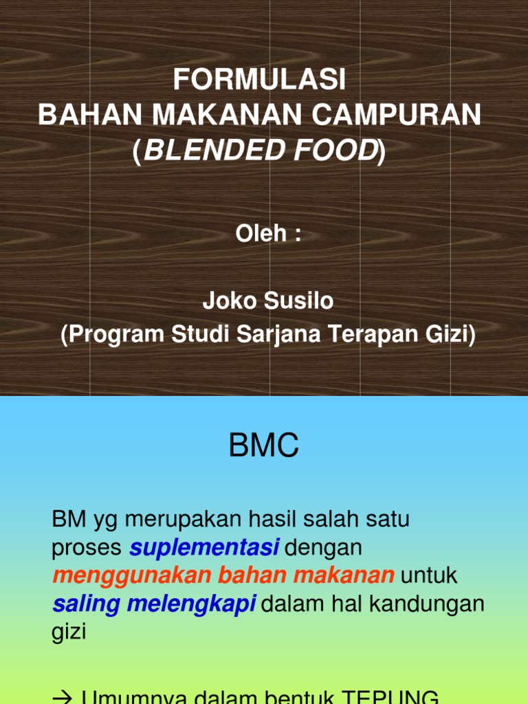 Bahan Makanan Campuran (BMC) | PDF