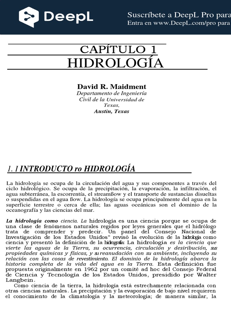 Handbook of Hydrology ES | PDF