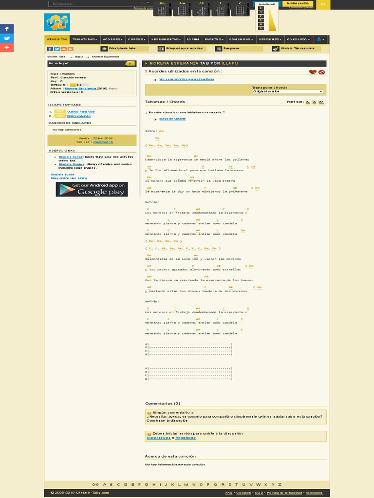 Morena Esperanza Tab Por Illapu | PDF
