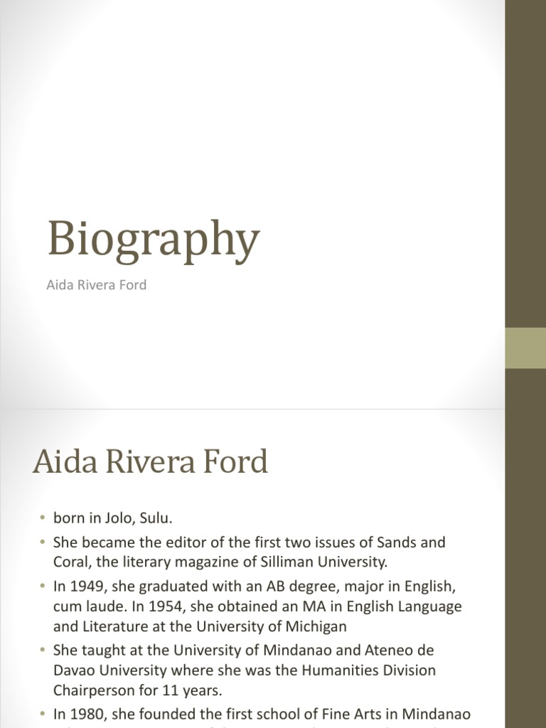 A Biography of Aida Rivera Ford: Educator, Writer, and Founder of the ...