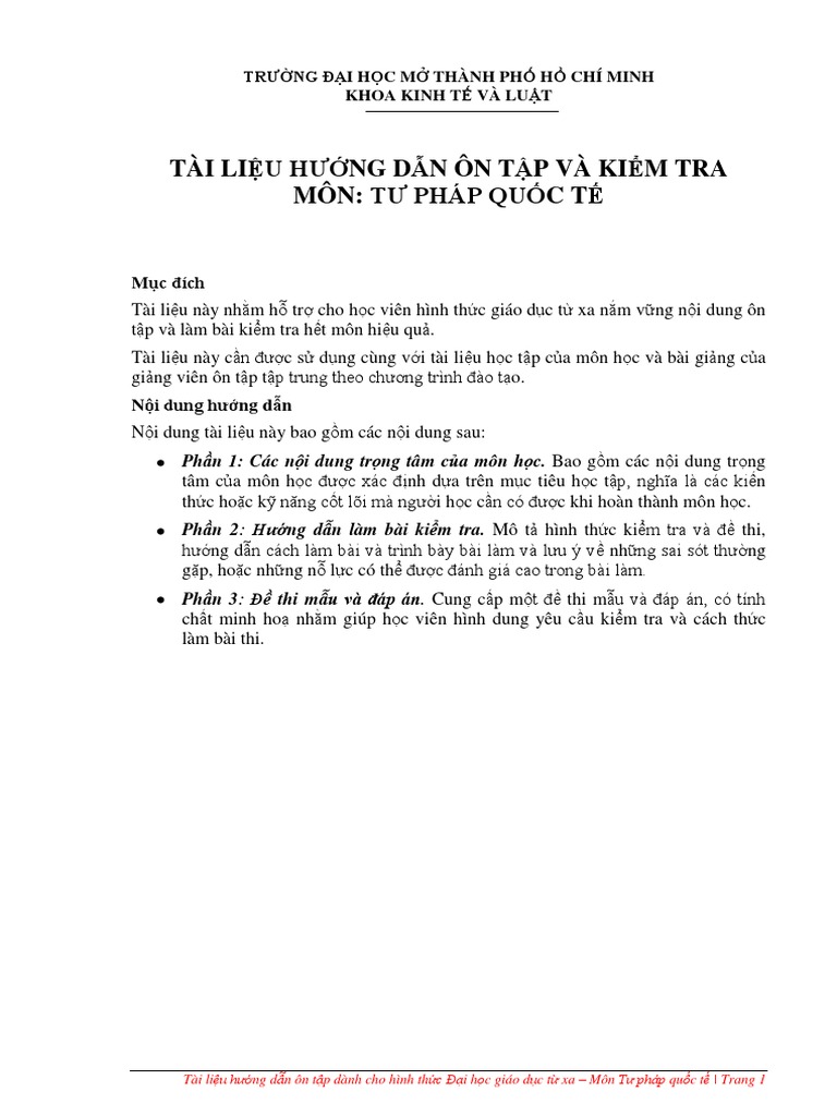 (123doc) - Tai-Lieu-Huong-Dan-On-Tap-Va-Kiem-Tra-Mon-Tu-Phap-Quoc-Te | PDF