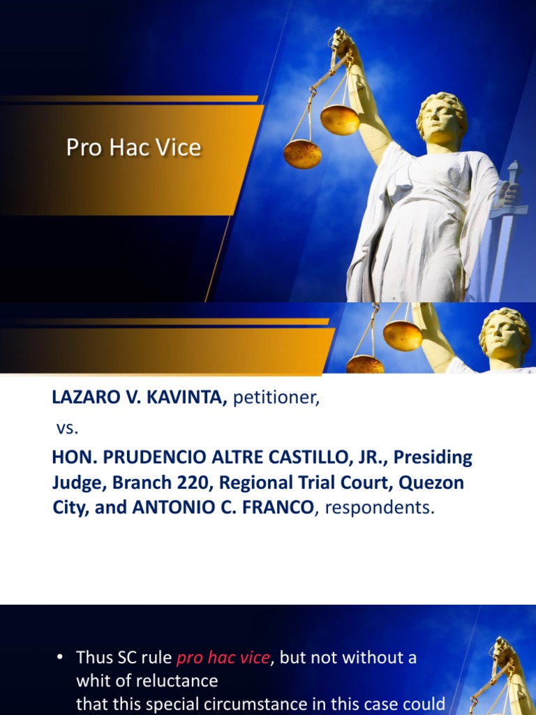 Pro Hac Vice Sample | PDF