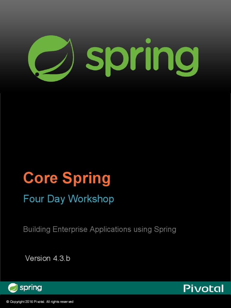 Core Spring 4.3.b RELEASE Student Handout PDF | PDF